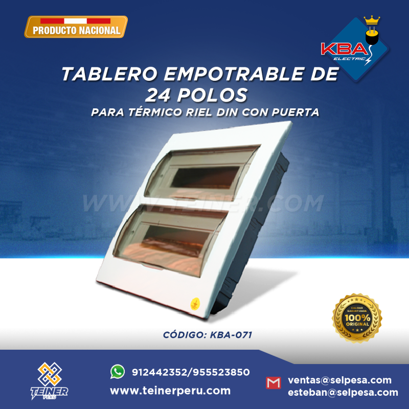 KBA - TABLERO ADOSABLE DE 24 POLOS EMPOTRABLE PARA TÉRMICOS RIEL DIN ...