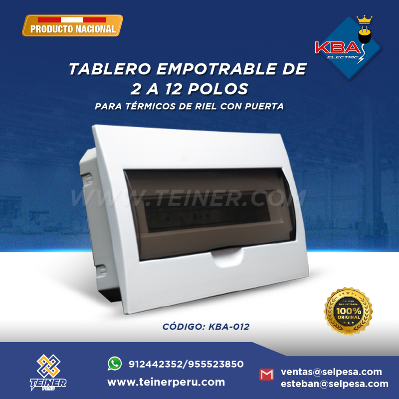 KBA - TABLERO EMPOTRABLE DE 2 A 12 POLOS PARA TÉRMICOS RIEL DIN CON ...