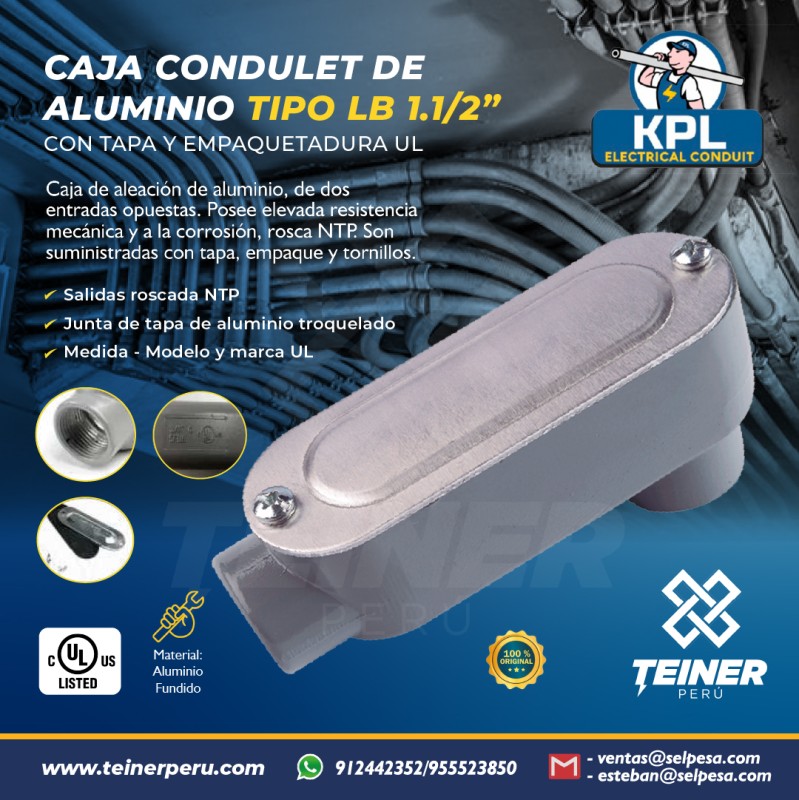 KPL - CAJA CONDULET DE ALUMINIO TIPO LB DE 1.1/2´´ UL - TEINER